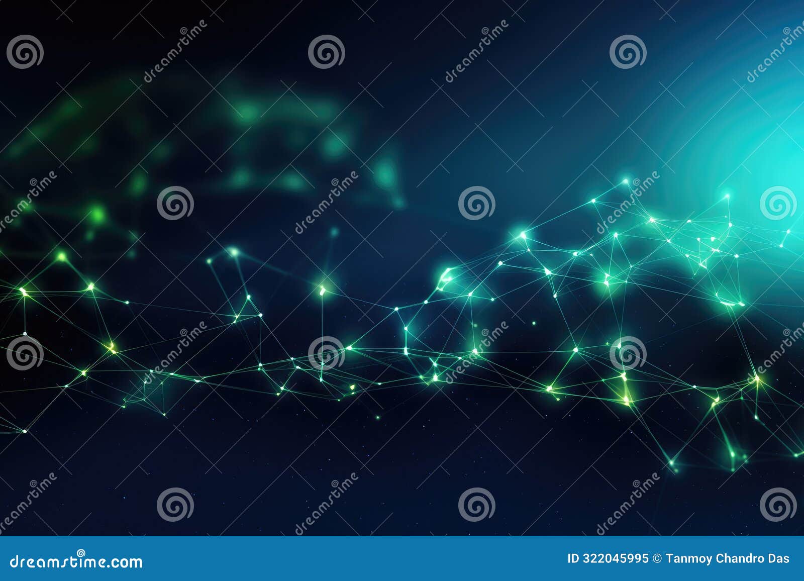 Connection Structure. 3d Rendering, Abstract Technology Background with Connecting Dots and ...