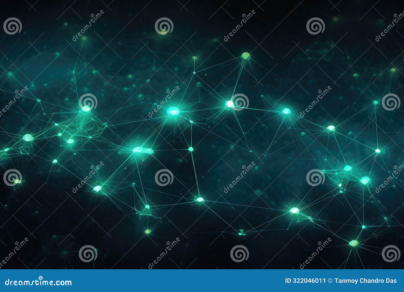 Connection Structure. 3d Rendering, Abstract Technology Background with Connecting Dots and ...