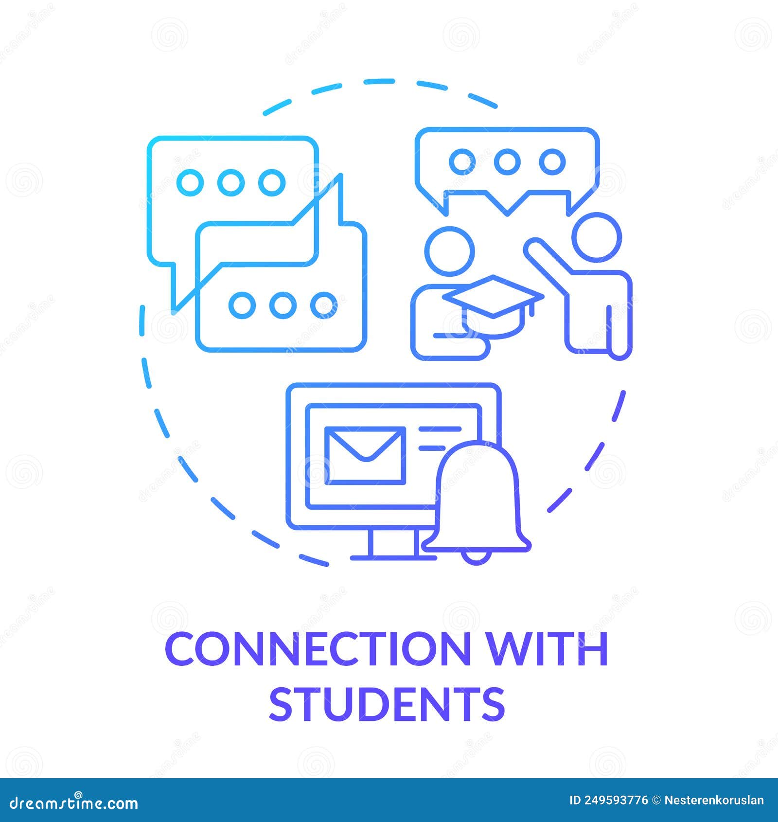 Connection with Students Blue Gradient Concept Icon Stock Vector ...