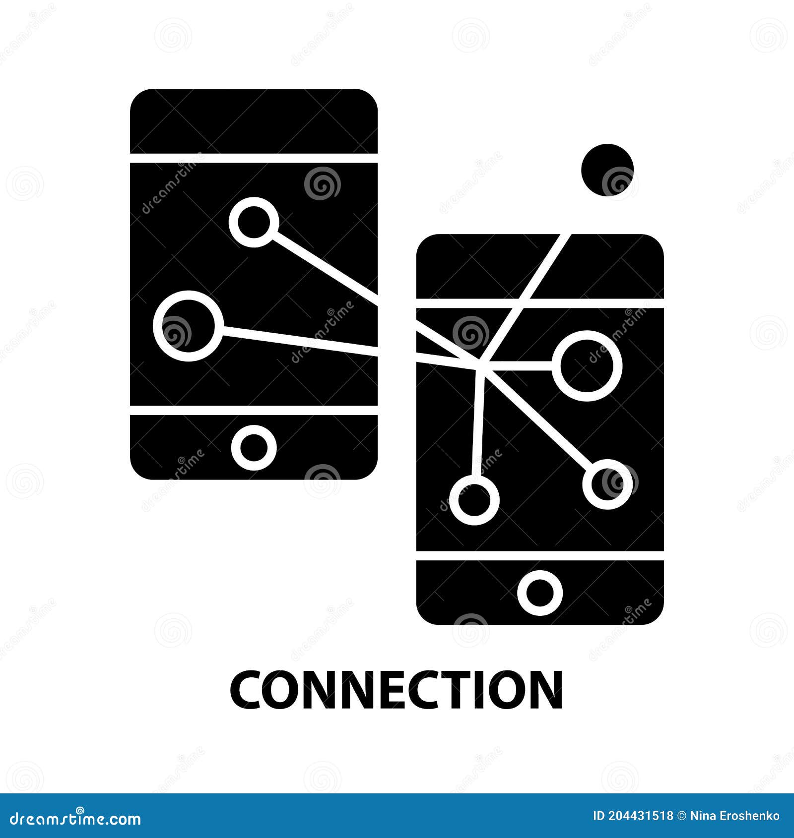 Connection Symbol Icon, Black Vector Sign with Editable Strokes ...