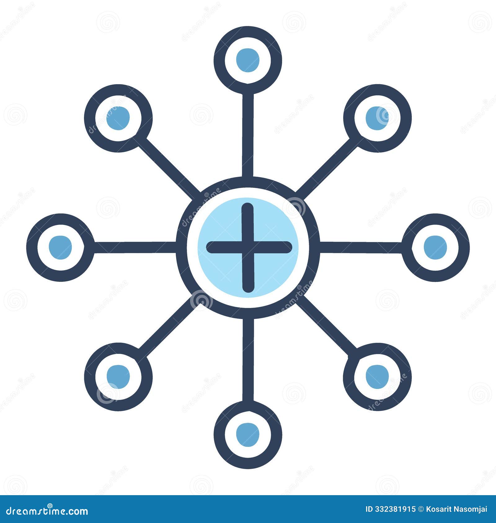 Connection Symbol Plus Center. Simple Icon Representing Connectivity ...