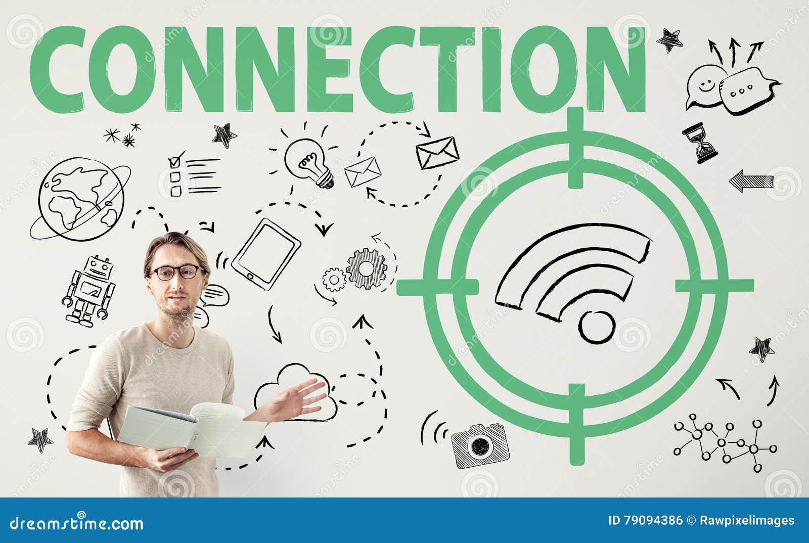 Connection Target Wifi Signal Graphics Concept Stock Photo - Image of ...