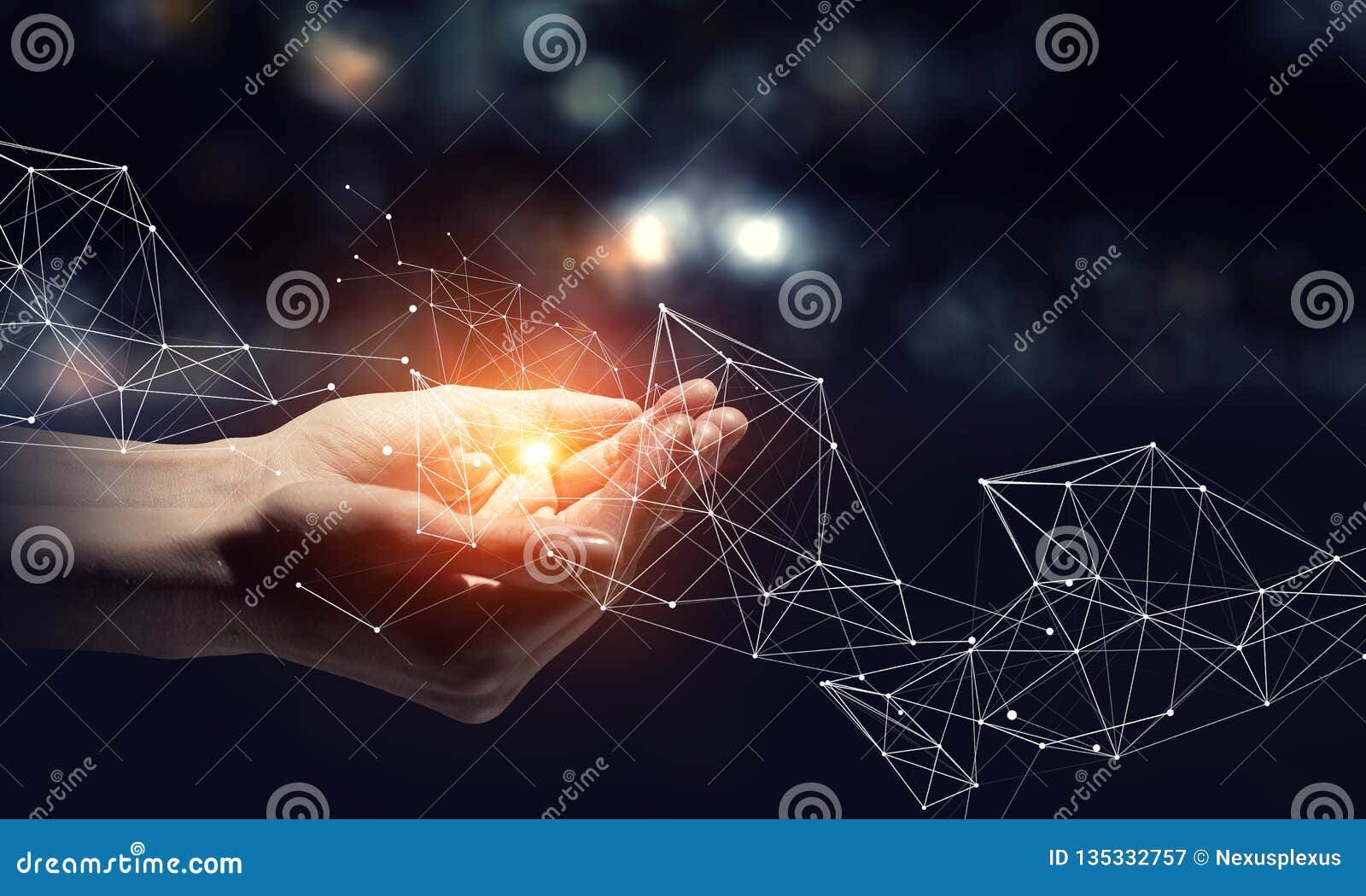 Connection Technologies Background Stock Image - Image of hand ...