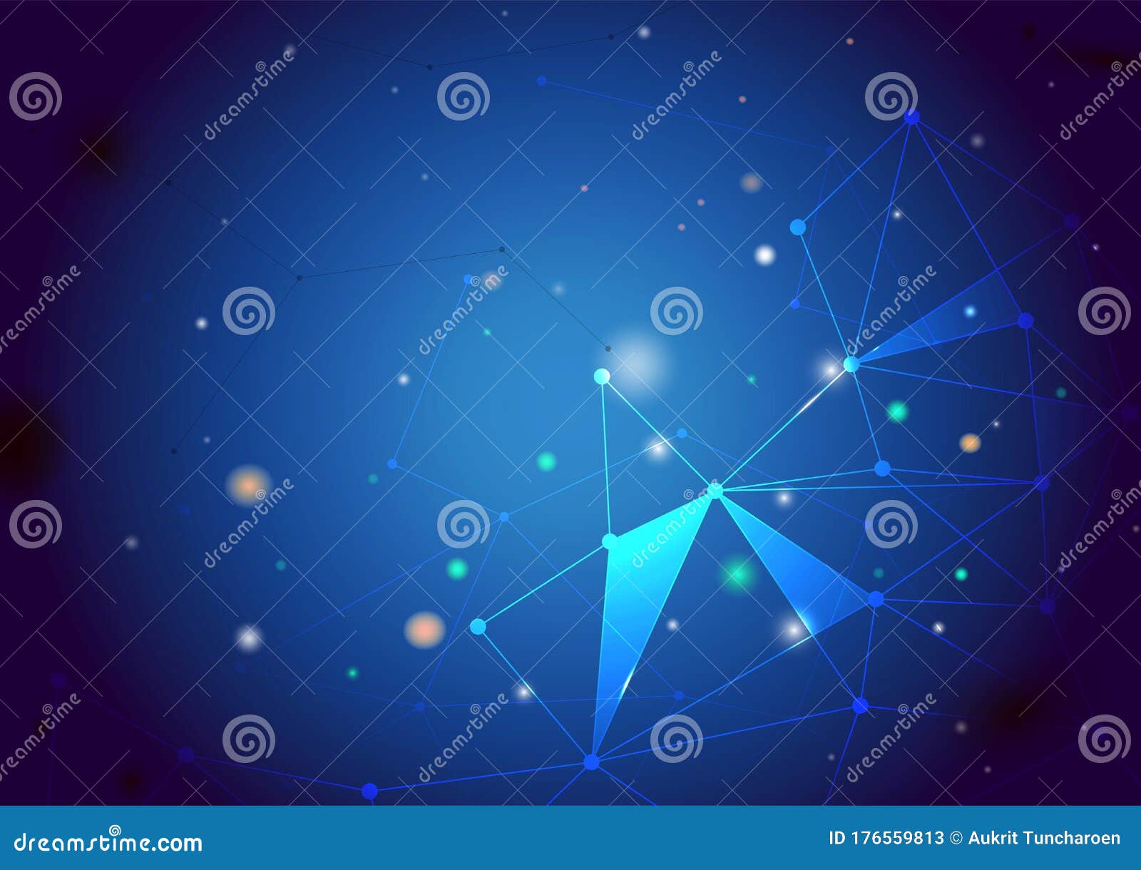 Connection Technology Abstract Background Connected Triangle Molecules Vector Stock Vector ...