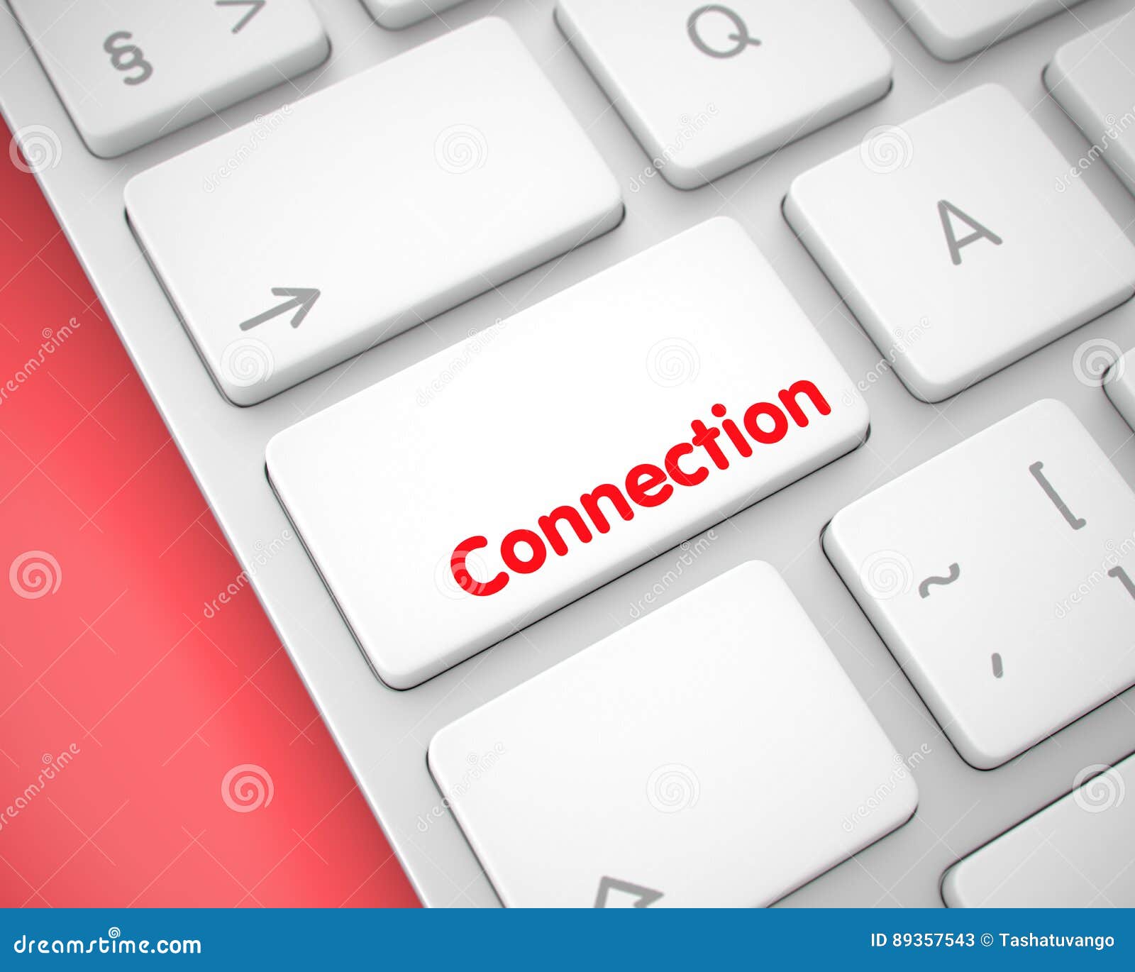 Connection - Text on the White Keyboard Keypad. 3D. Stock Illustration ...