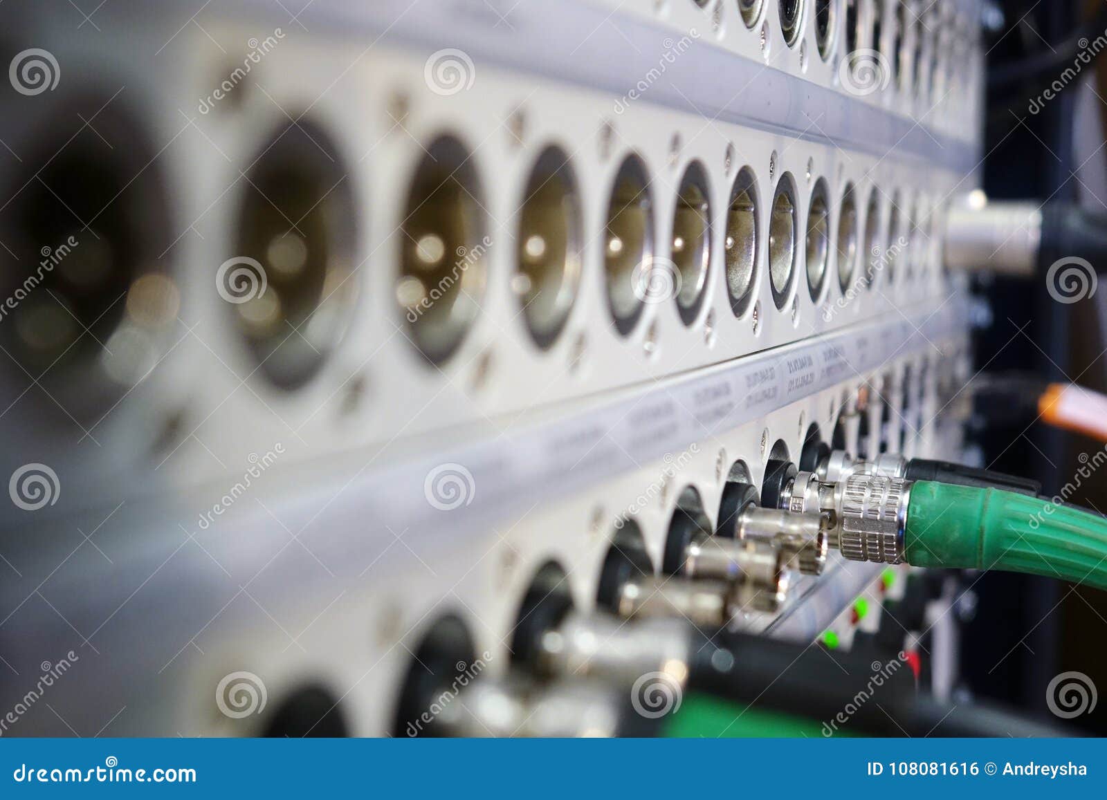 The Connection To the Mixing Console. Stock Photo - Image of console ...