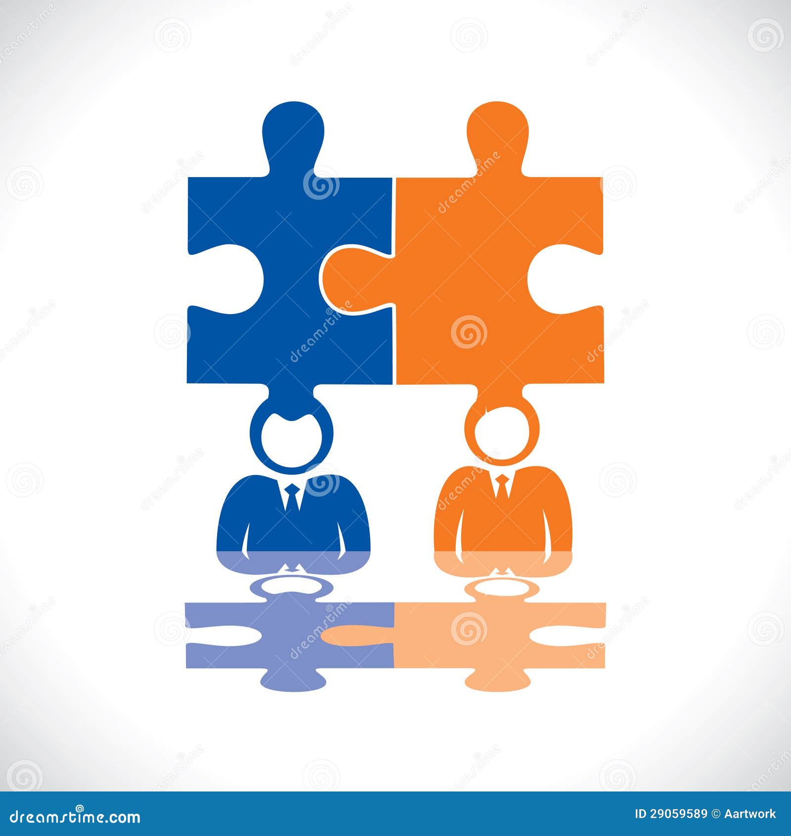 Connection of Two Businessmen Stock Vector - Illustration of orange ...