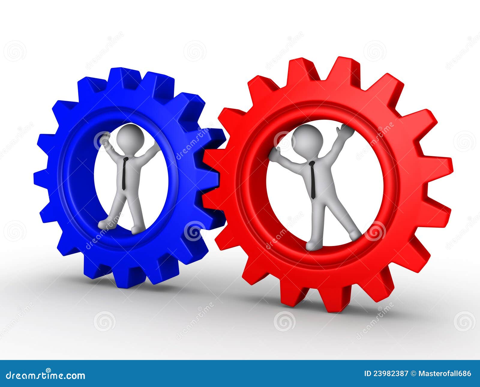 Connection of Two Different Cog Teams Stock Illustration - Illustration ...
