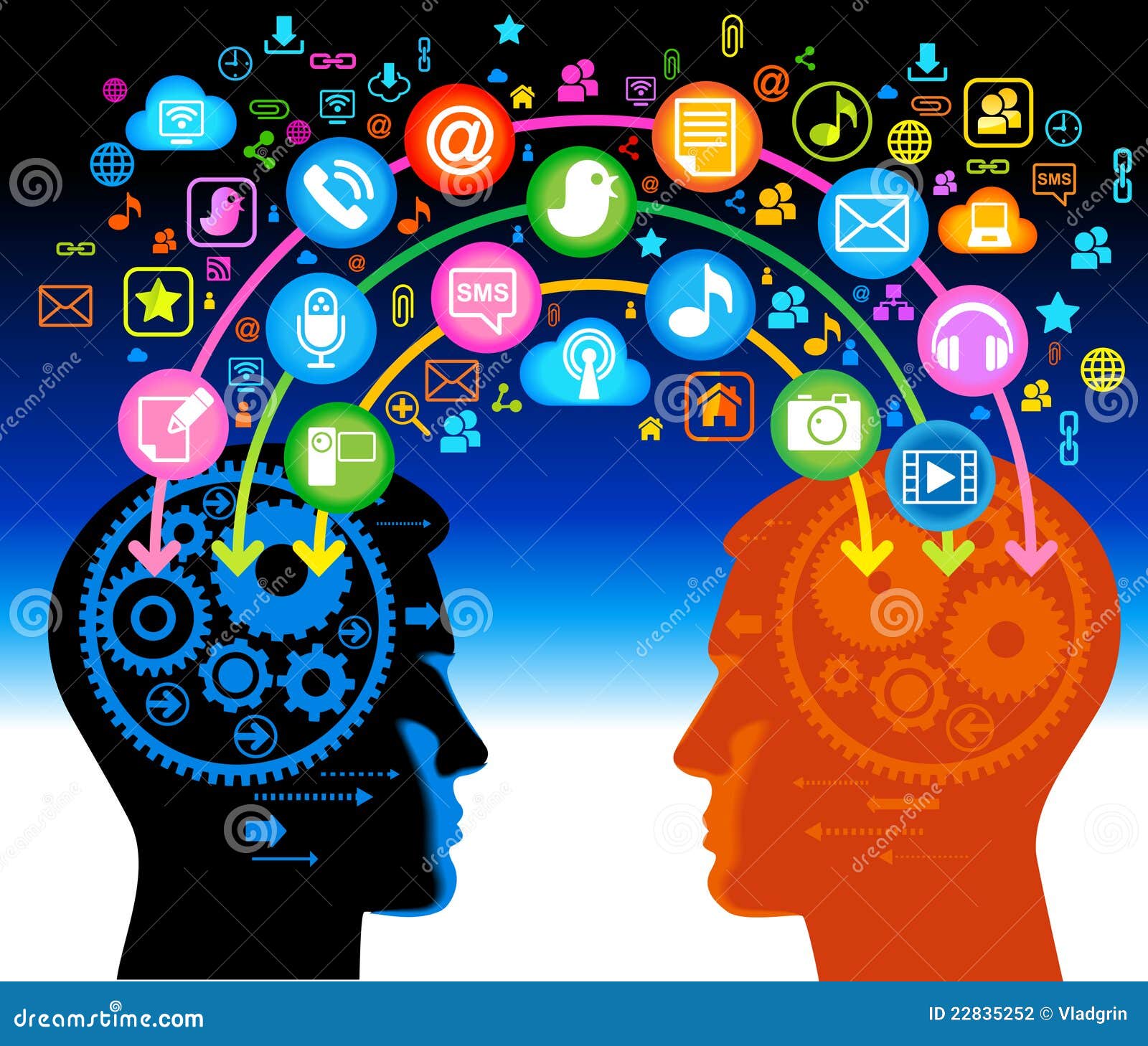 Connection two persons stock vector. Illustration of head - 22835252