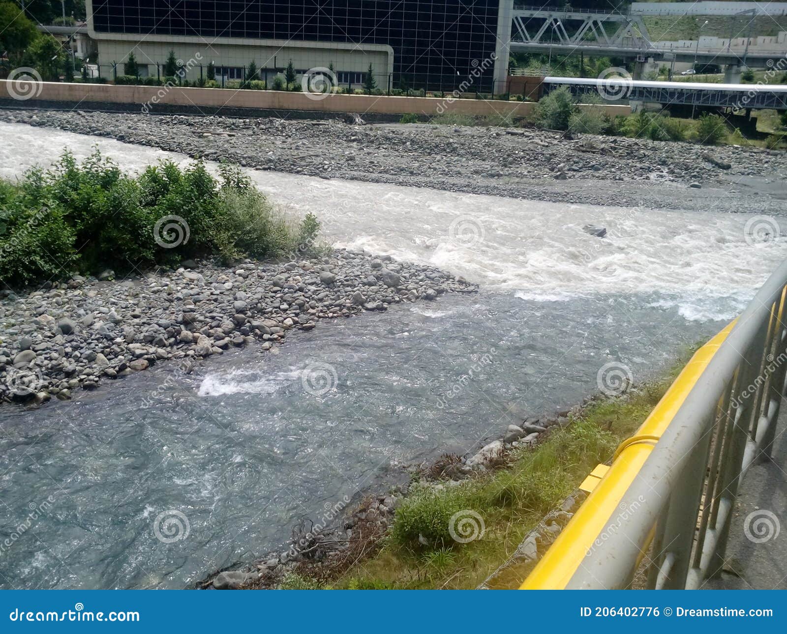 Connection of two rivers stock photo. Image of stream - 206402776