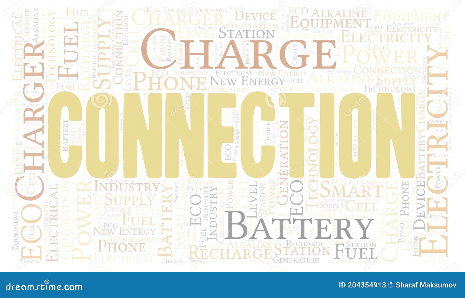 Connection Typography Word Cloud Create with the Text only. Stock ...