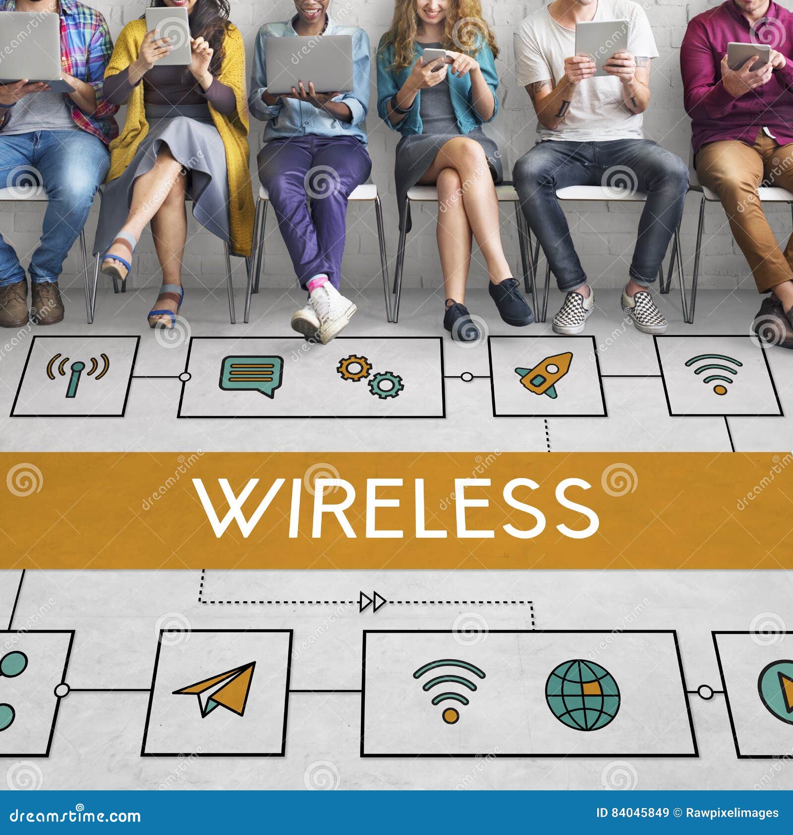 Connection Wireless Online Transmission Transfer Concept Stock Image ...