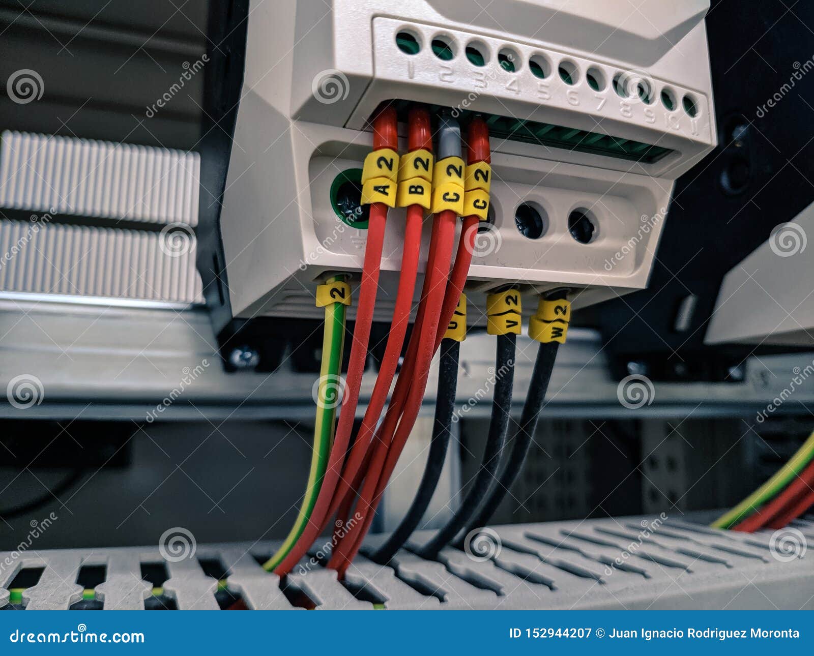 Connection of Wiring To Measuring Equipment in Electrical Panel Stock ...