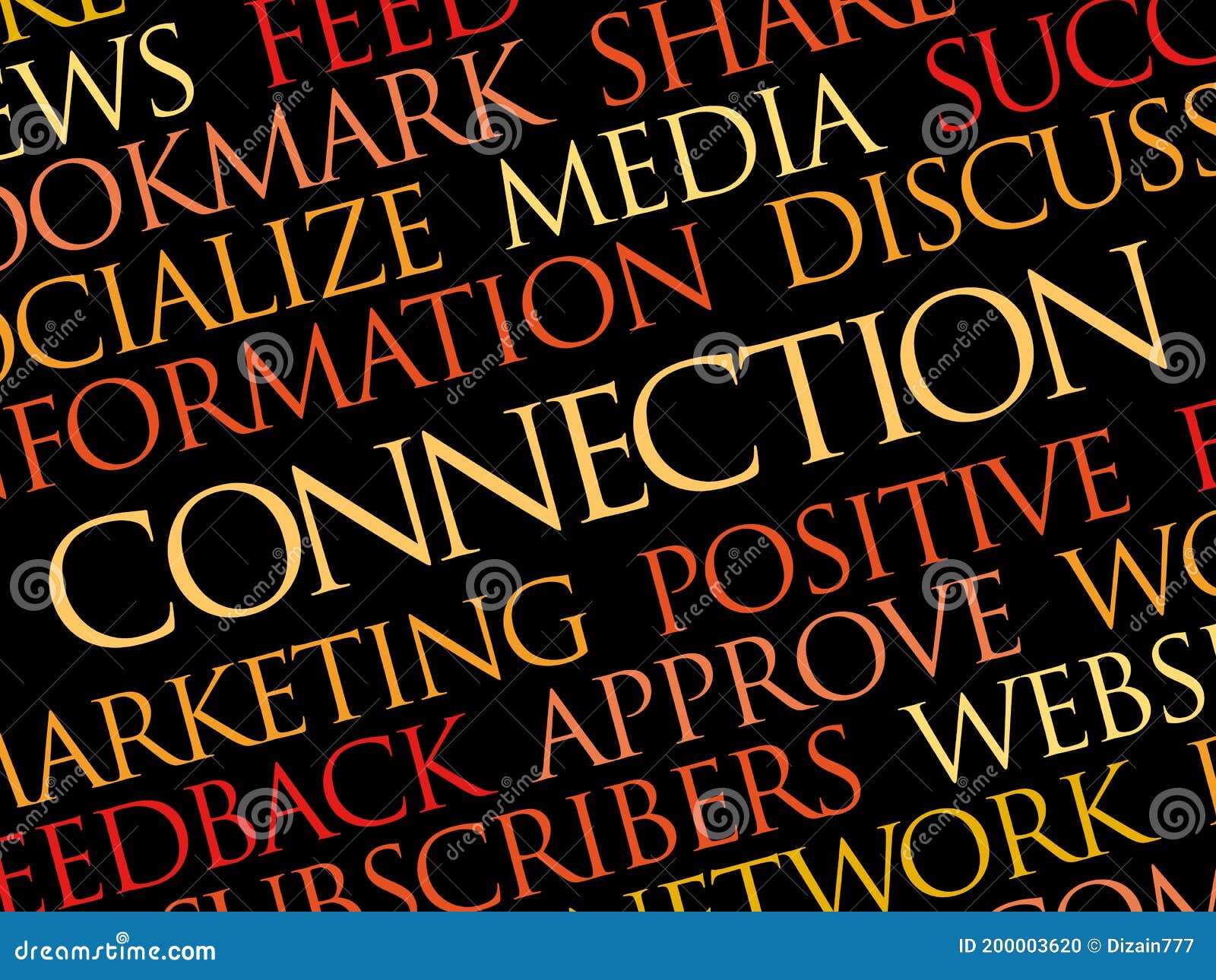 Connection Word Cloud Collage Stock Illustration - Illustration of ...
