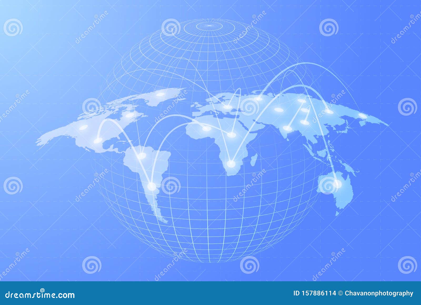 Connection of World Concept. Transition Data and Future Concept Stock ...
