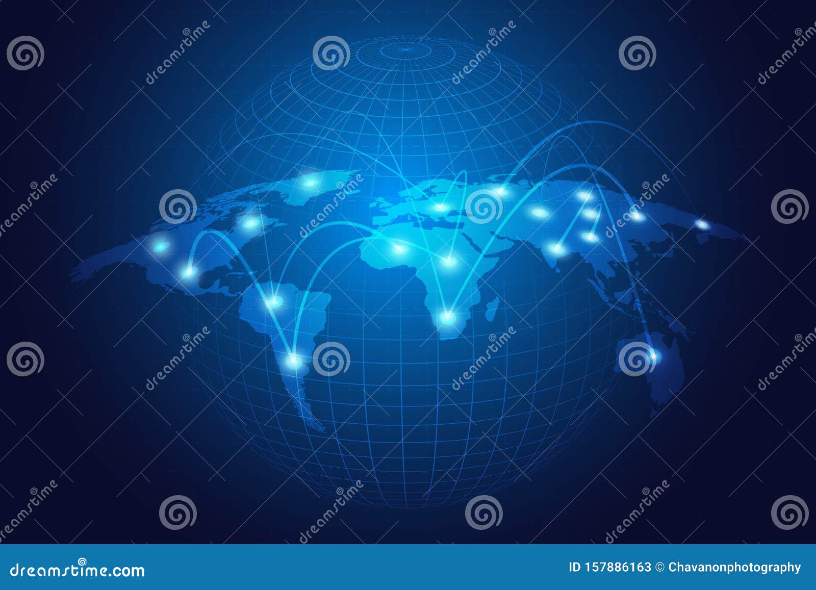 Connection of World Concept. Transition Data and Future Concept Stock ...
