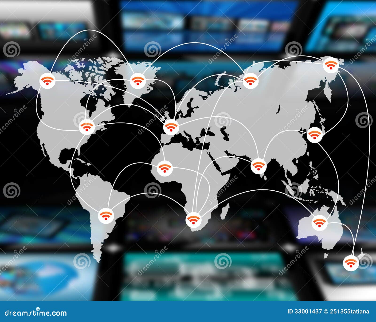 Connection of the world stock illustration. Illustration of binary ...