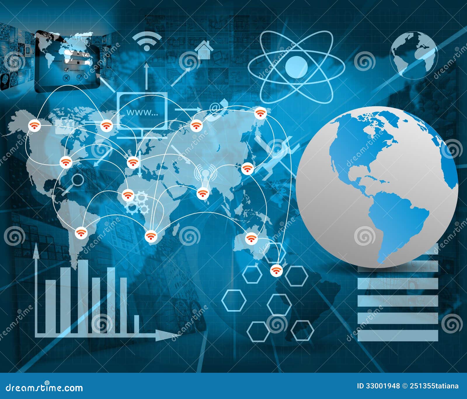 Connection of the world stock illustration. Illustration of header ...