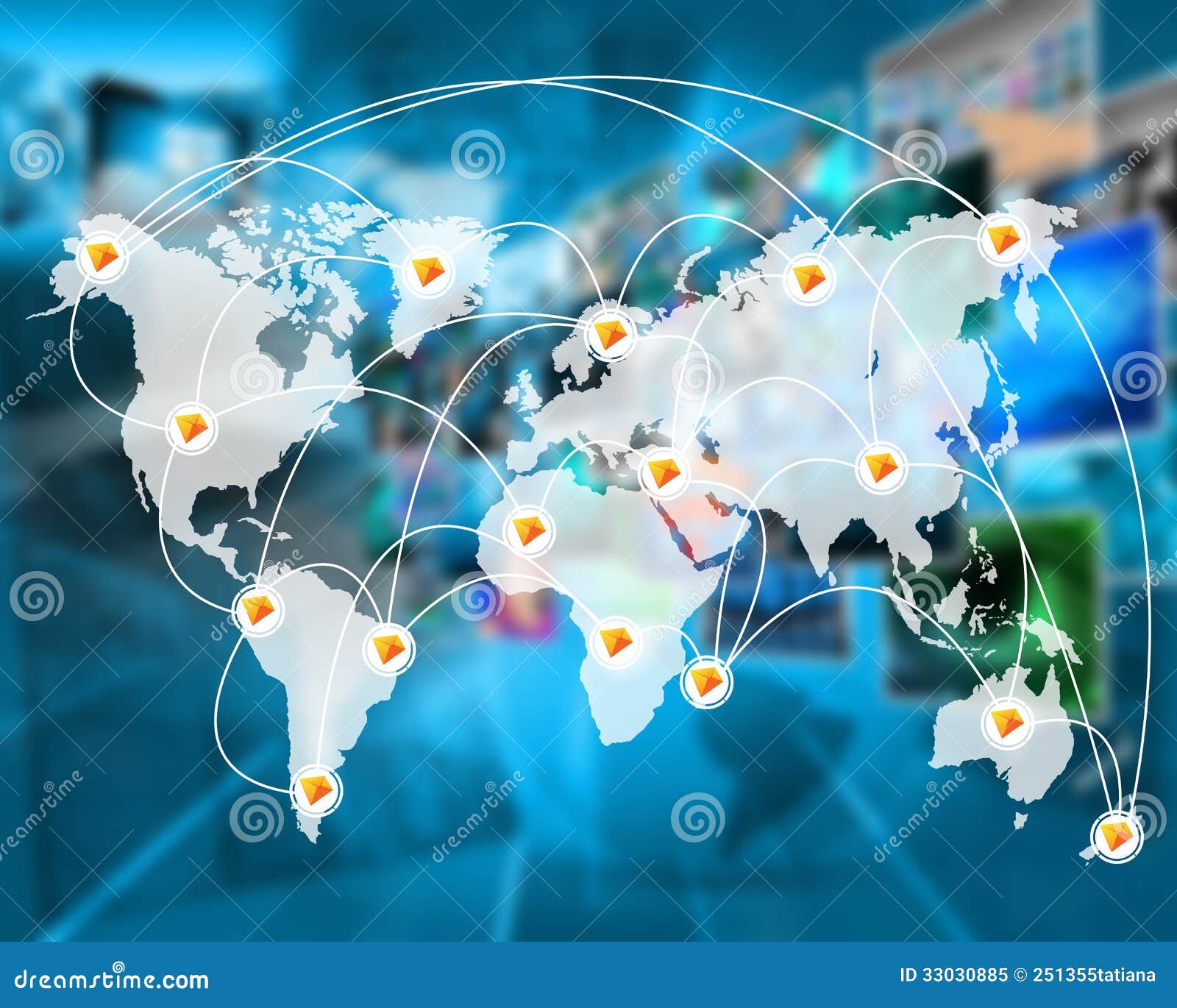 Connection of the world stock image. Image of globe, computer - 33030885