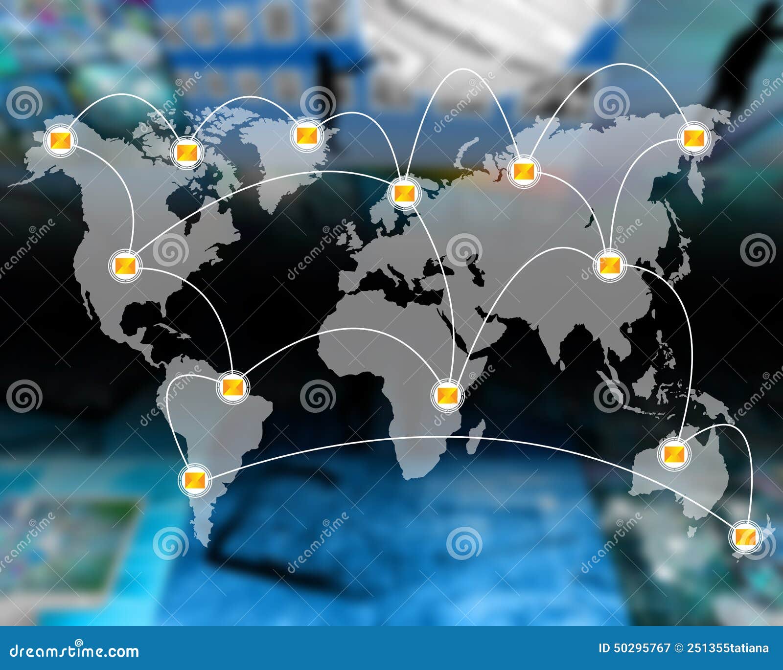 Connection of the world stock illustration. Illustration of modern ...