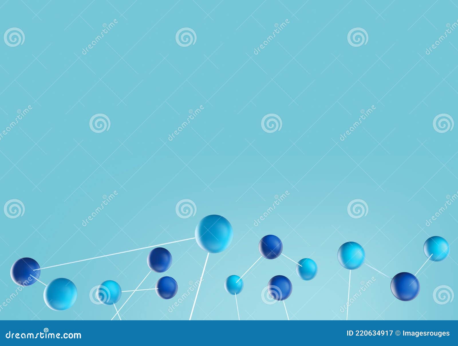 Connections Atoms on Blue Background for the Presentations Stock ...