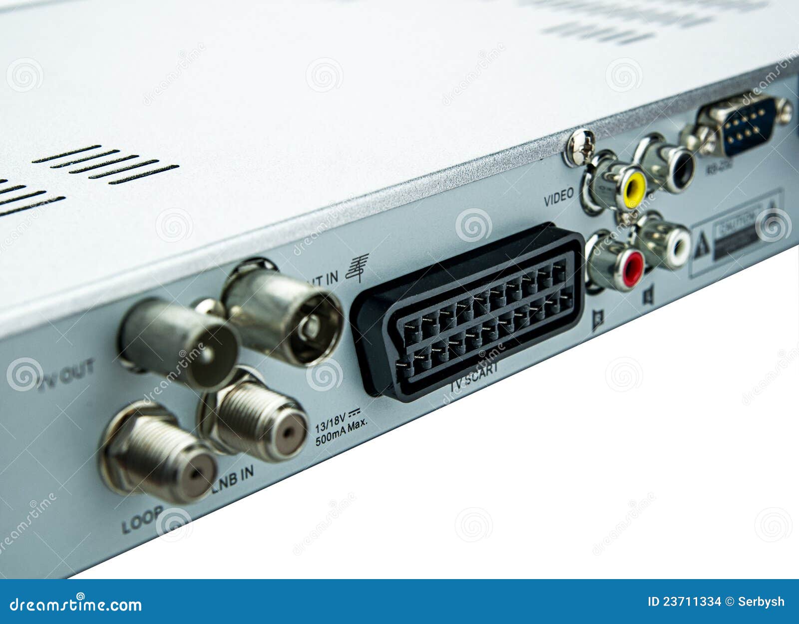 Connections on Back Sat Device Stock Photo - Image of equipment, outlet ...