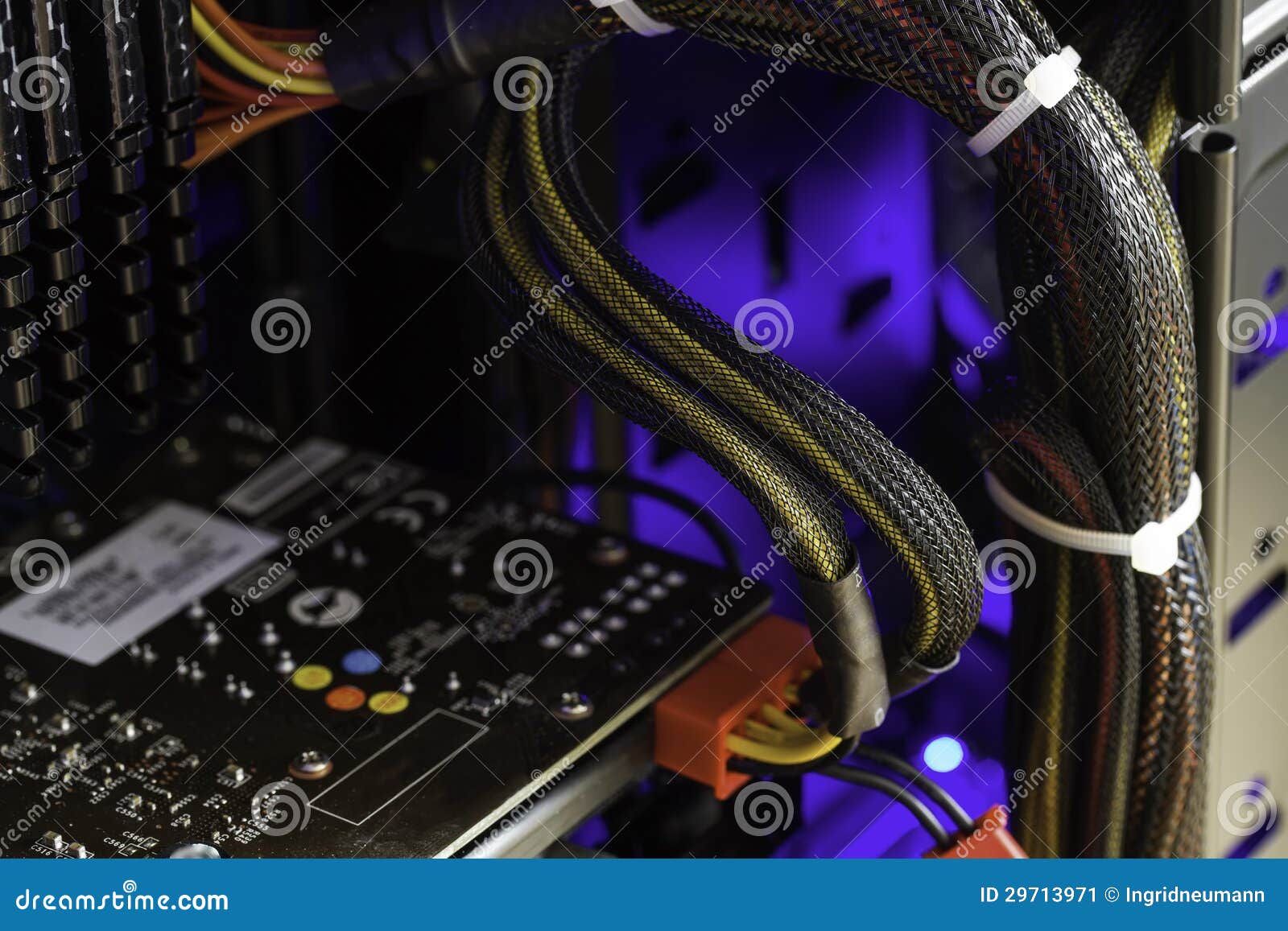 Detail of Modern Computer Cables Connections Stock Image - Image of ...