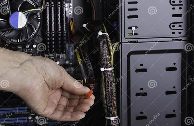 Detail of Modern Computer Cables Connections Stock Photo - Image of ...