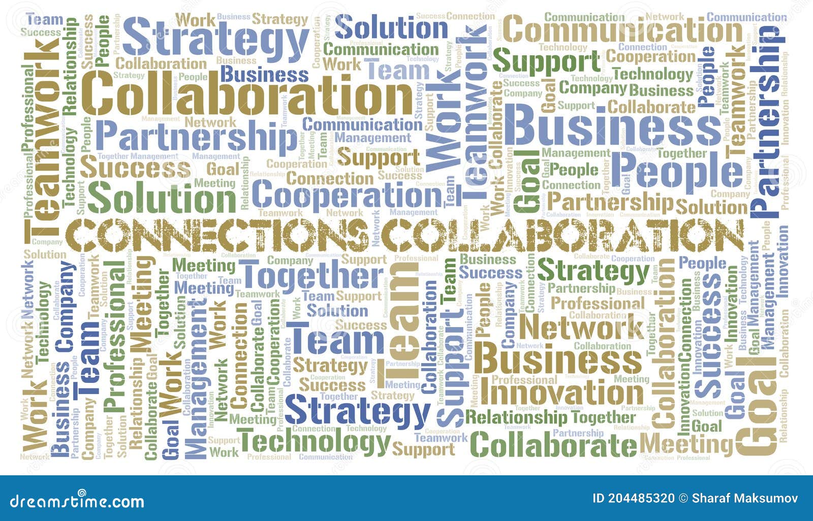 Connections Collaboration Typography Word Cloud Create with the Text ...