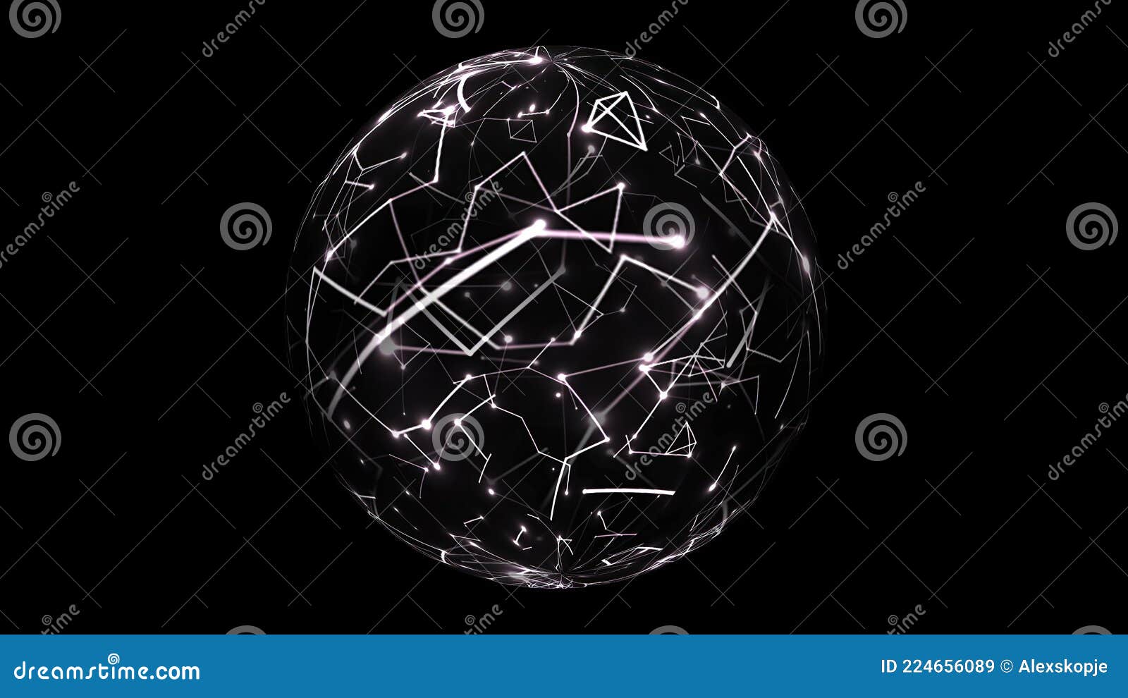 Connections Concept on Rotating Sphere Stock Illustration ...