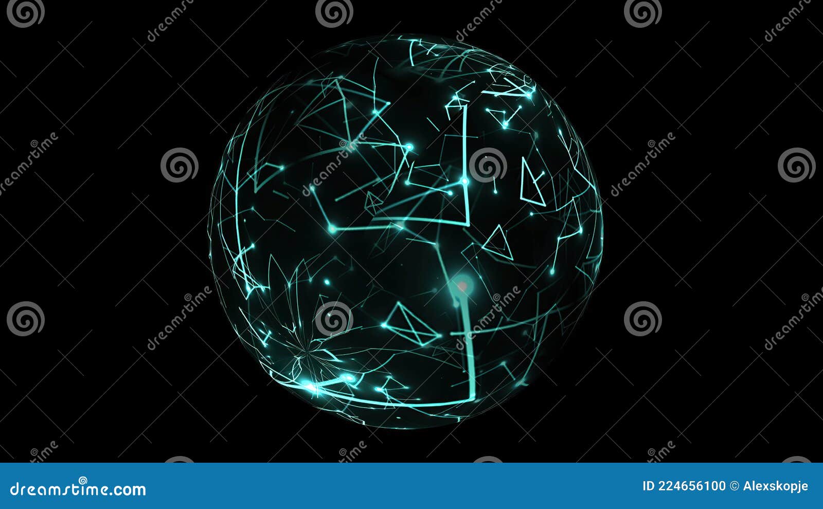 Connections Concept on Rotating Sphere Stock Illustration ...
