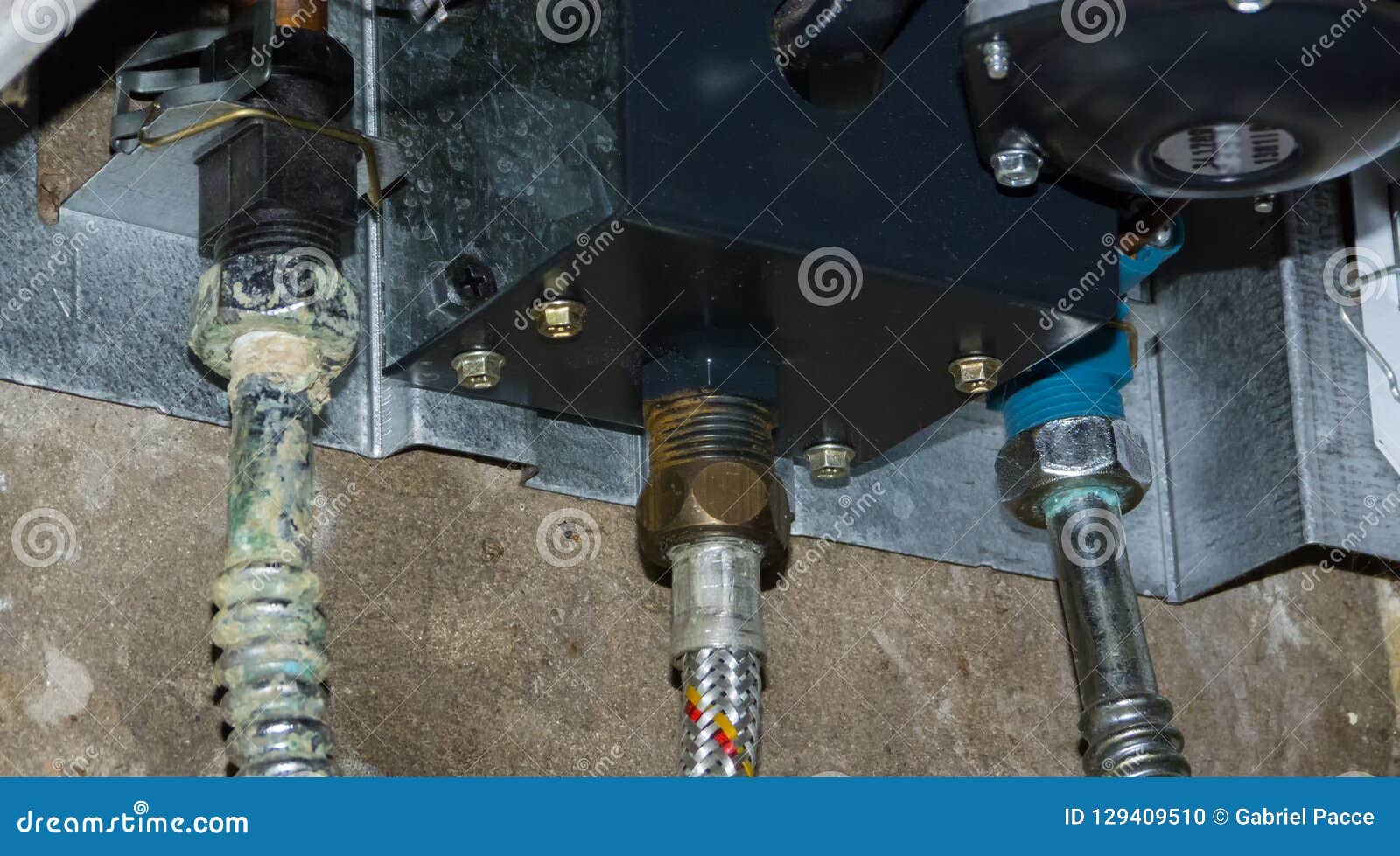 Connections of a Domestic Boiler Stock Photo - Image of steel ...