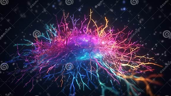 Connections Explosion: Brain Neural Network in 3D. Journey in 3D ...