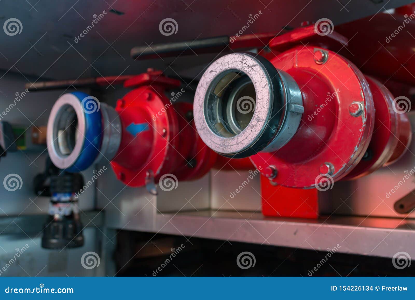 Connections for fire hoses stock photo. Image of valve - 154226134