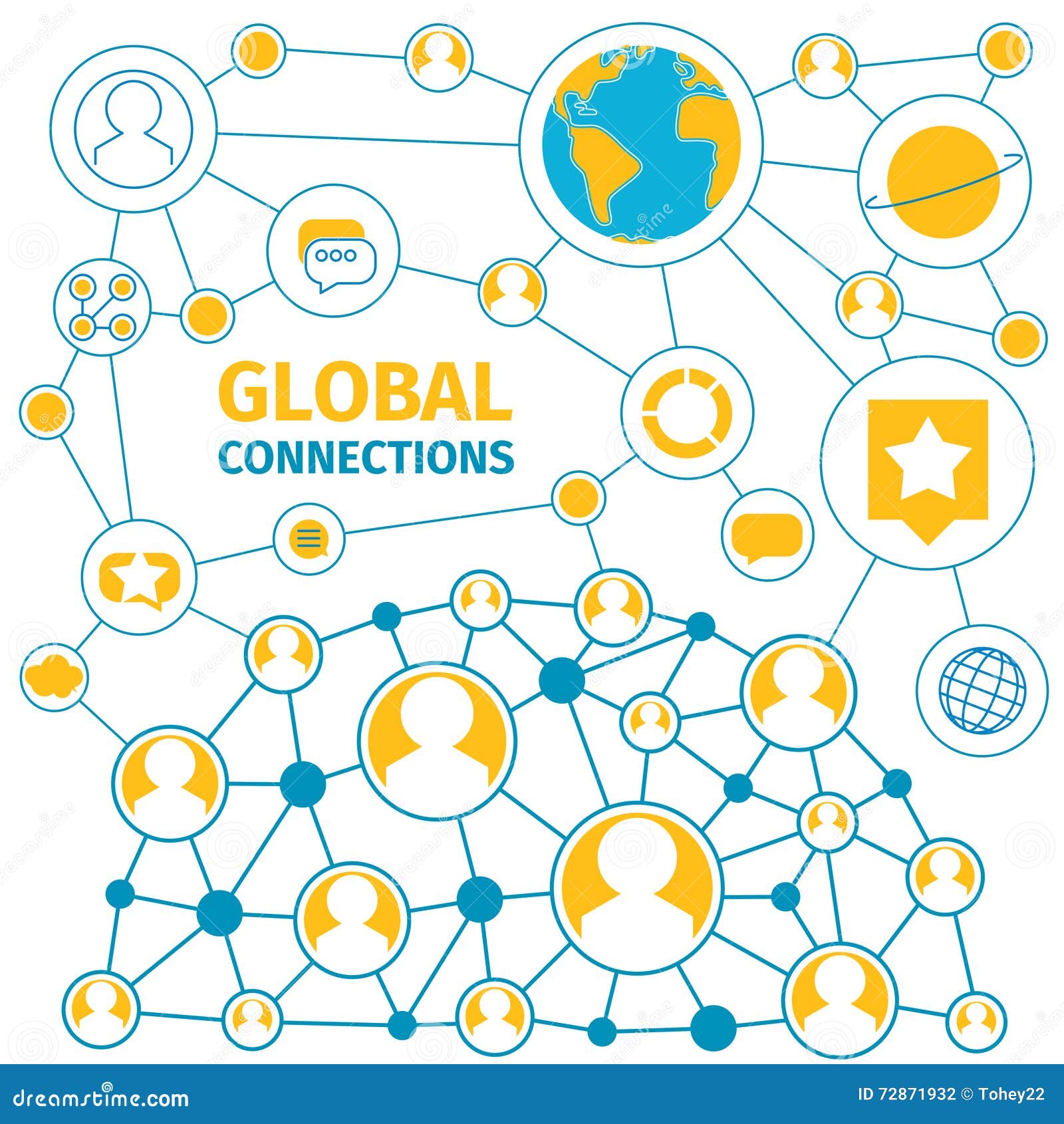 Connections global line stock vector. Illustration of digital - 72871932