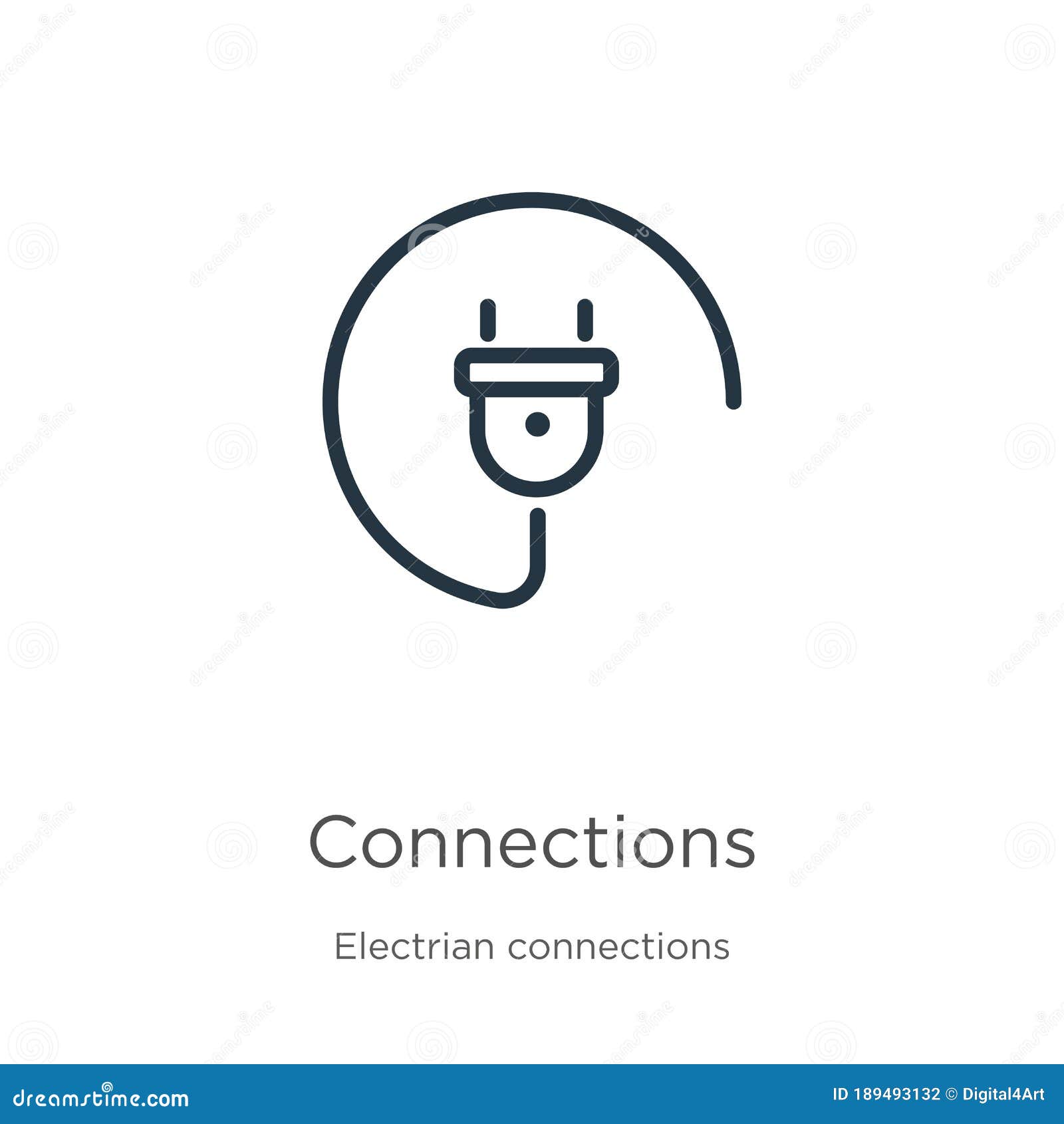 Connections Icon. Thin Linear Connections Outline Icon Isolated on ...