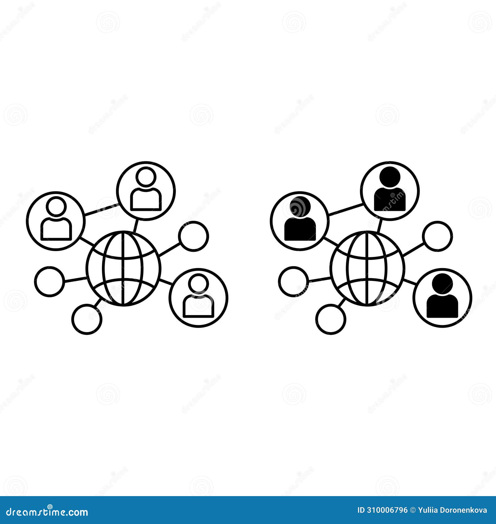 Connections Icons. stock vector. Illustration of flat - 310006796