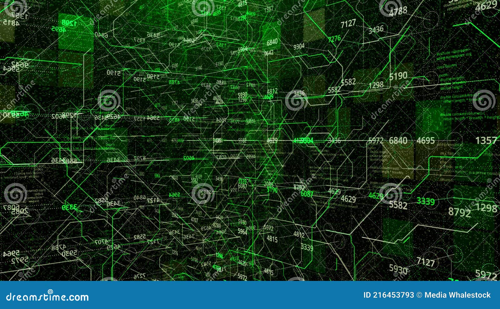 Connections and Numbers Inside Matrix. Animation Stock Illustration ...