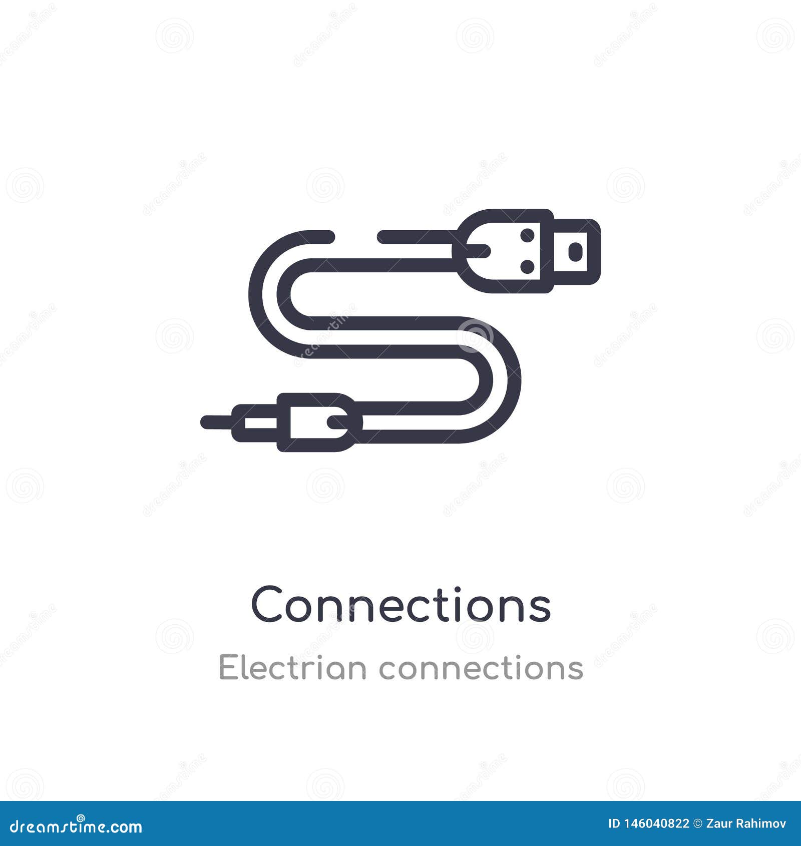 Connections Outline Icon. Isolated Line Vector Illustration from ...