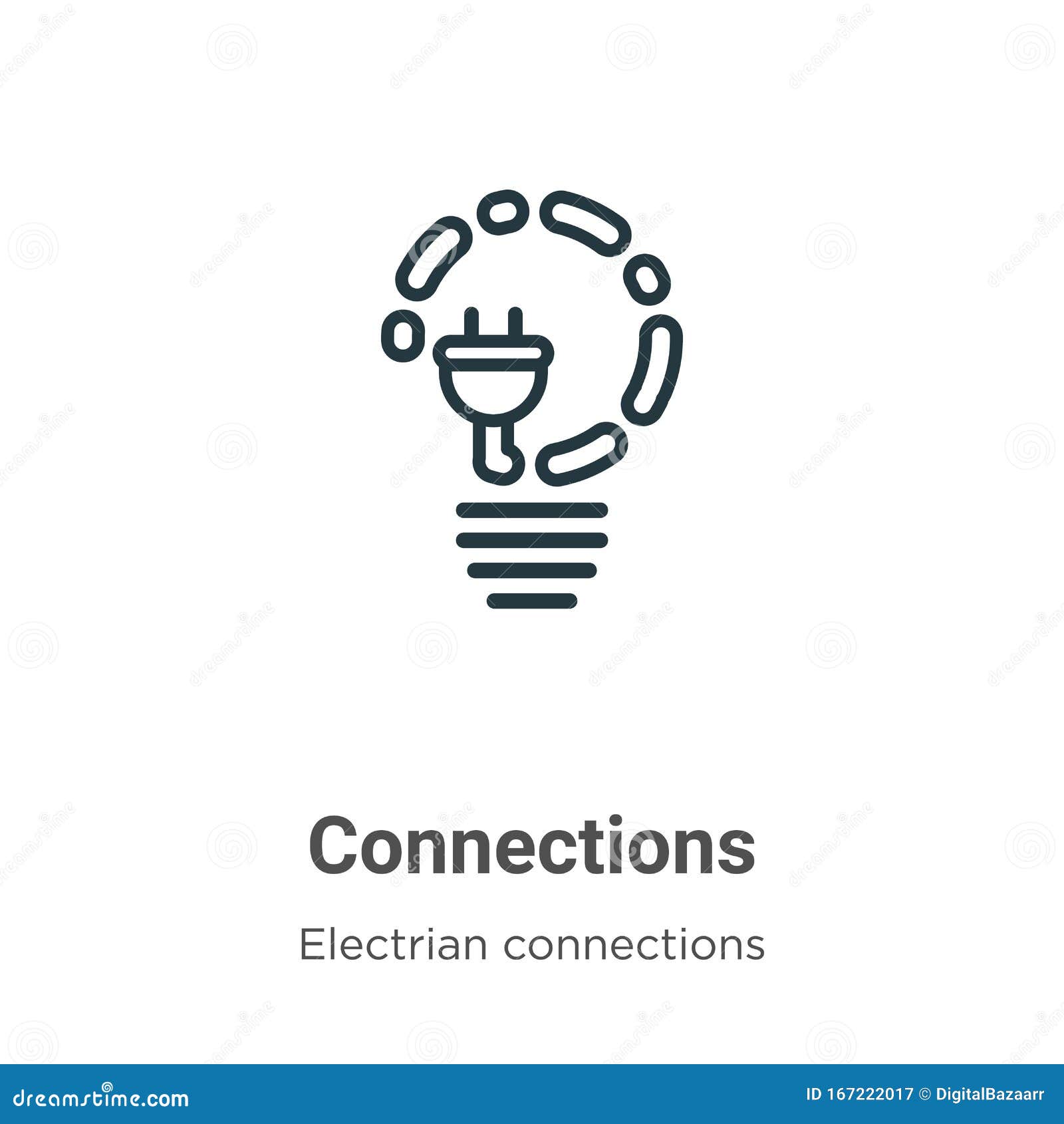 Connections Outline Vector Icon. Thin Line Black Connections Icon, Flat ...