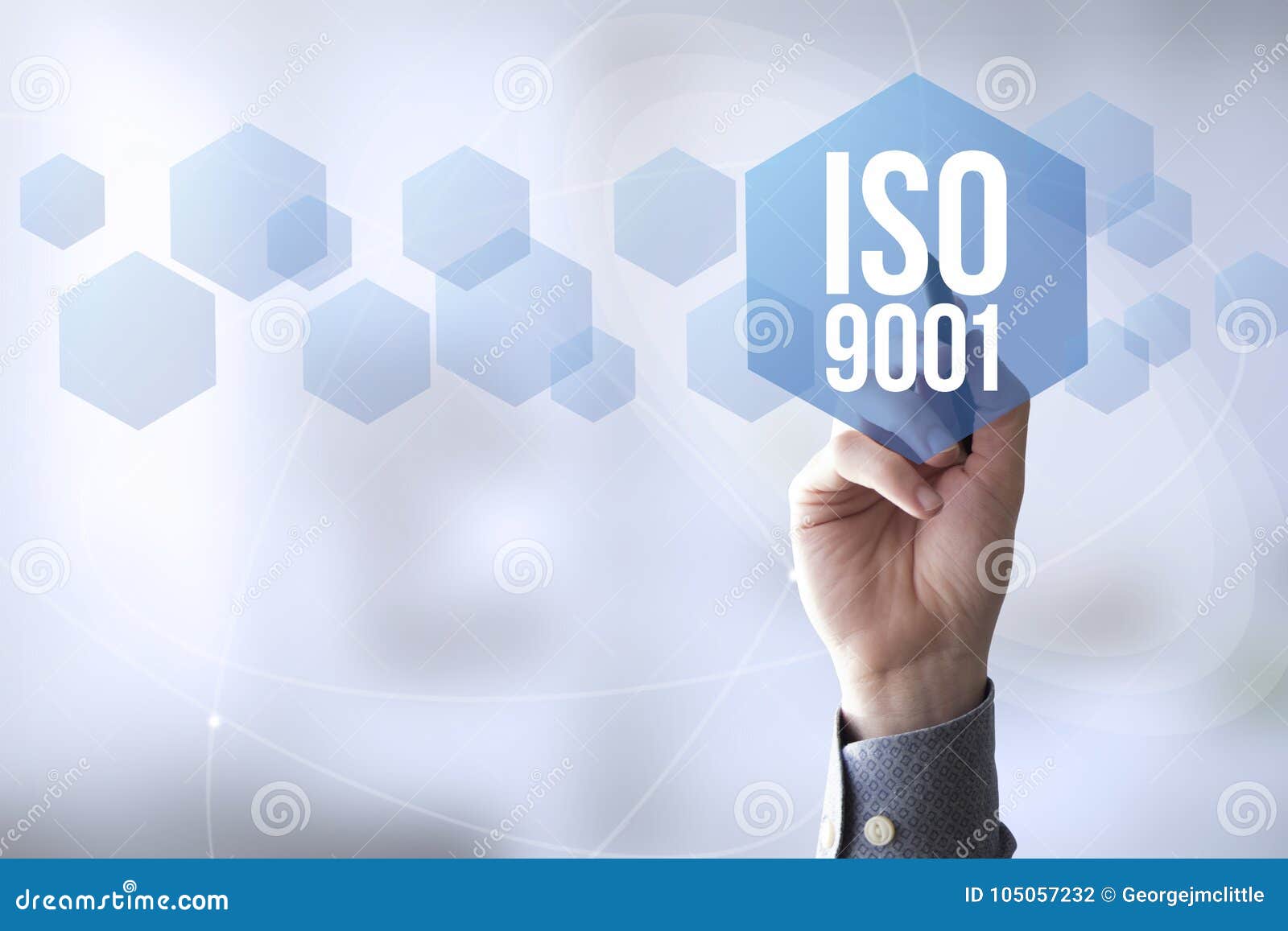 Connections Pen Touch Iso 9001 Stock Photo - Image of profit ...