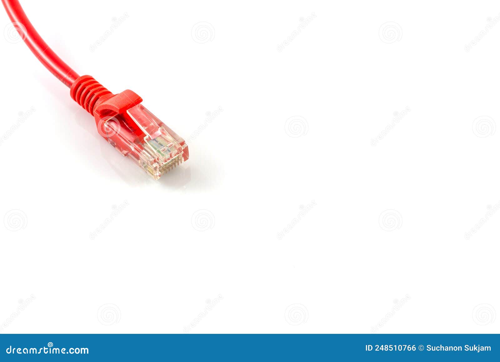 Connections of Red Network Cable Red Lan Cable Stock Photo - Image of ...