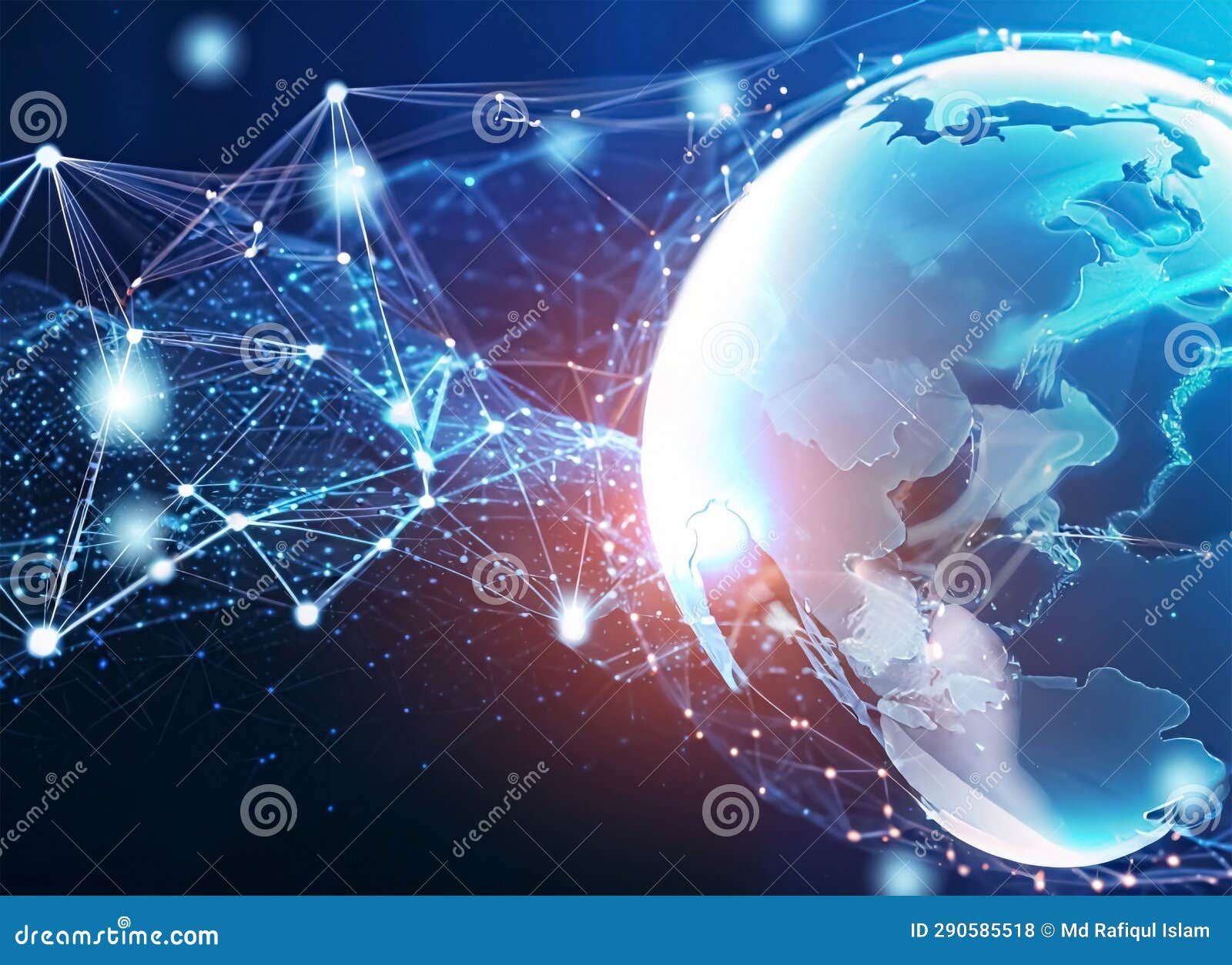 Connections System and Global Datas Exchanges Over the World 3D ...