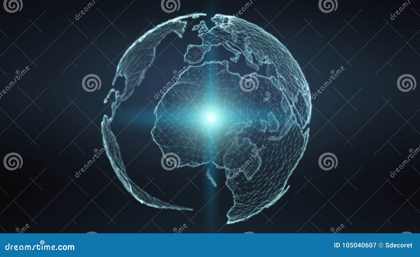 Connections System Global World View 3D Rendering Stock Illustration ...
