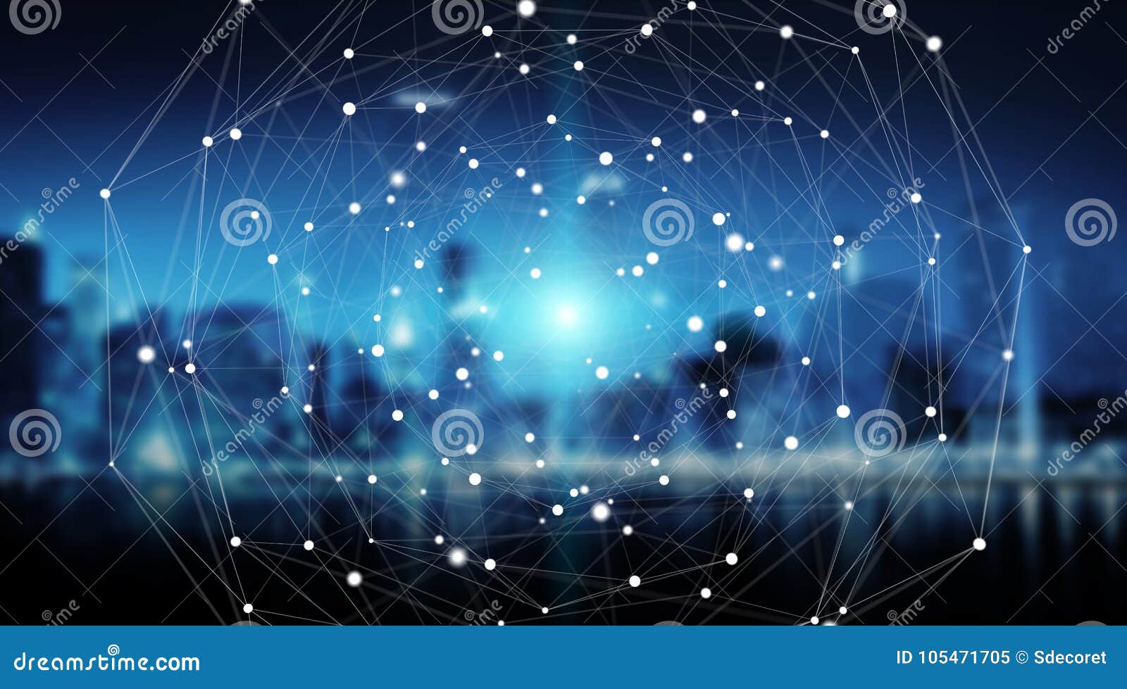 Connections System Sphere and Datas Exchanges 3D Rendering Stock ...