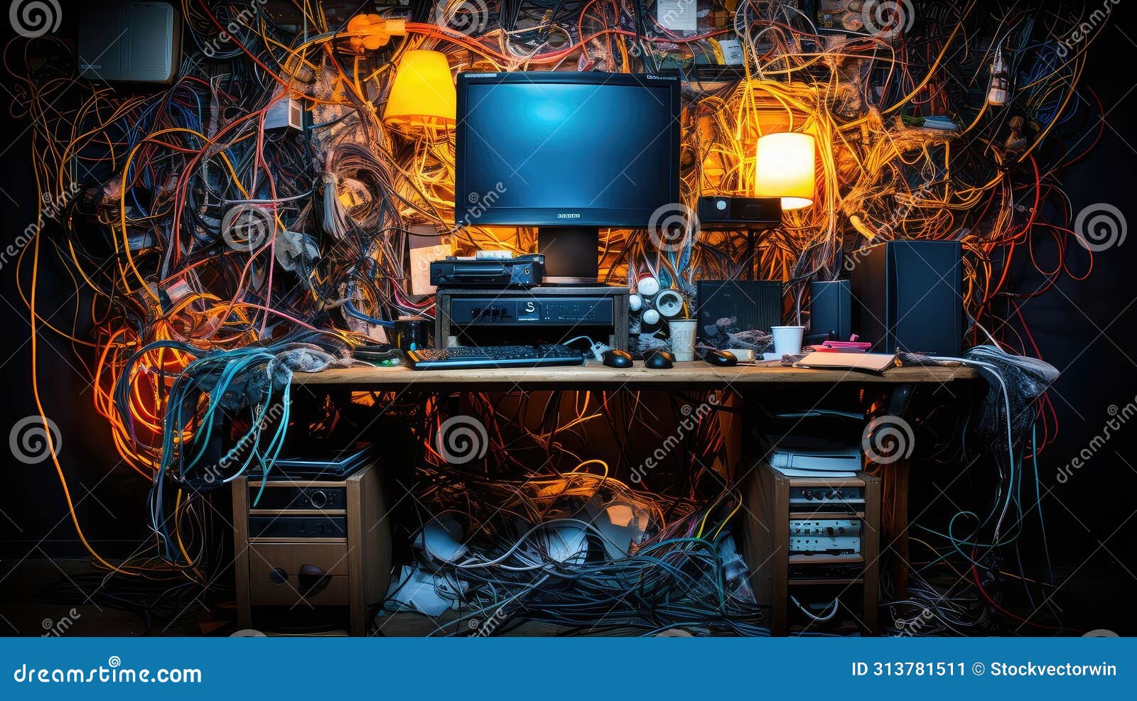 Connectivity cabling stock illustration. Illustration of efficiency ...