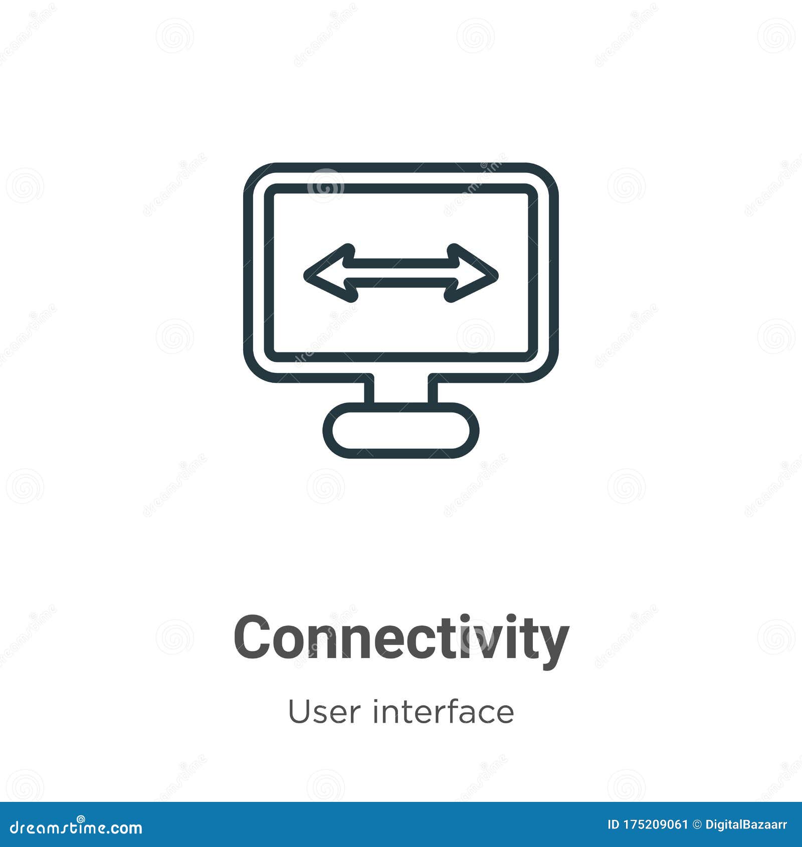 Connectivity Outline Vector Icon. Thin Line Black Connectivity Icon ...