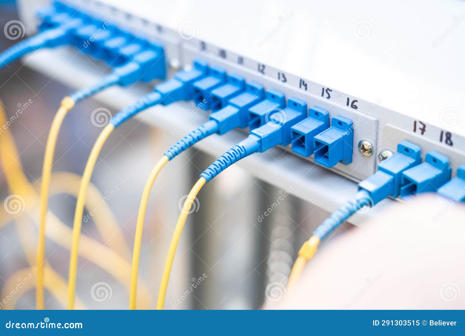 Connector with Blue Cables. Blur and Selective Focus Stock Image ...