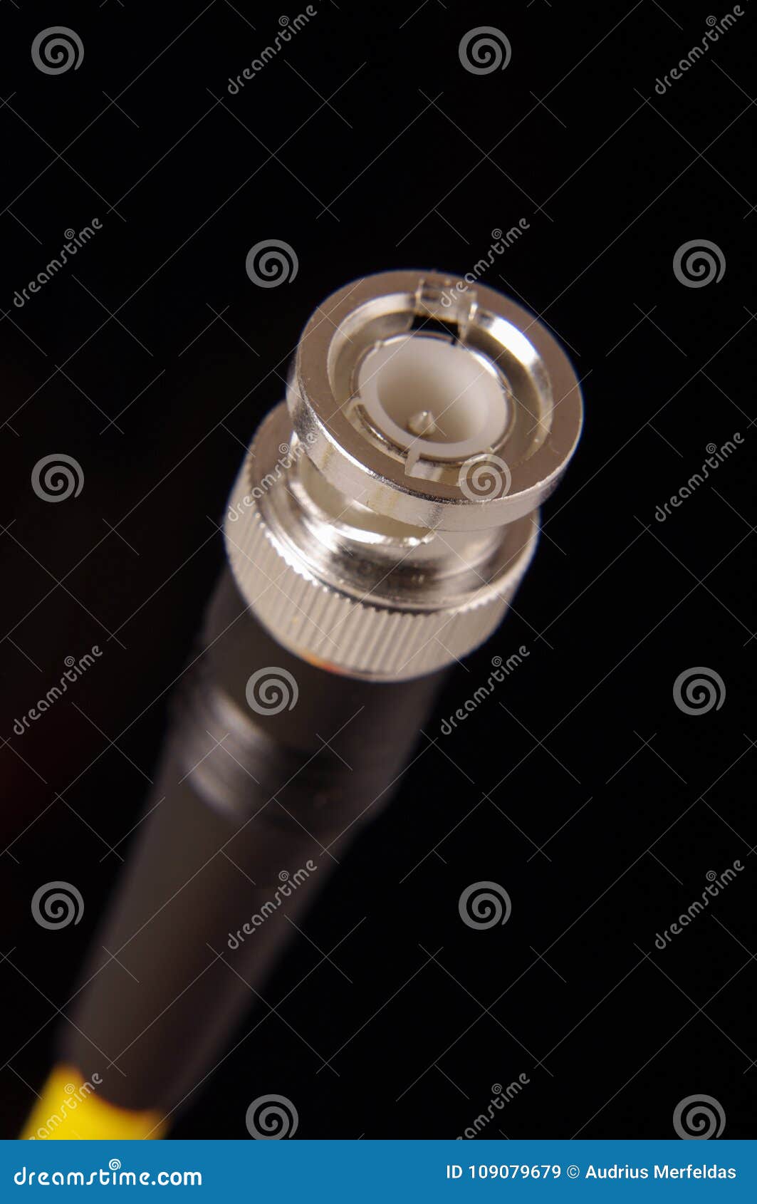 BNC connector of RF cable stock image. Image of communications - 109079679