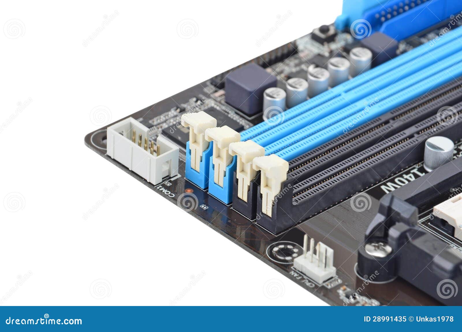 Connector of Computer Motherboard Stock Image - Image of gigabyte ...